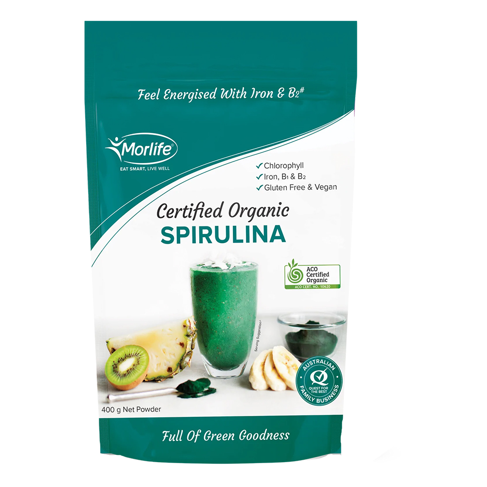 Morlife Certified Organic Spirulina Powder | HealthSupplements