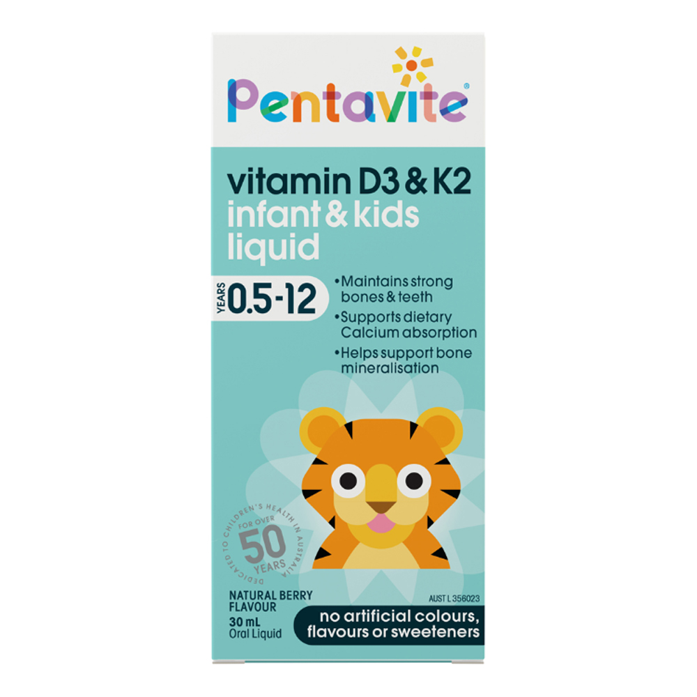 Buy Pentavite Vitamin D3 & K2 Infant & Kids Liquid Natural Berry Online