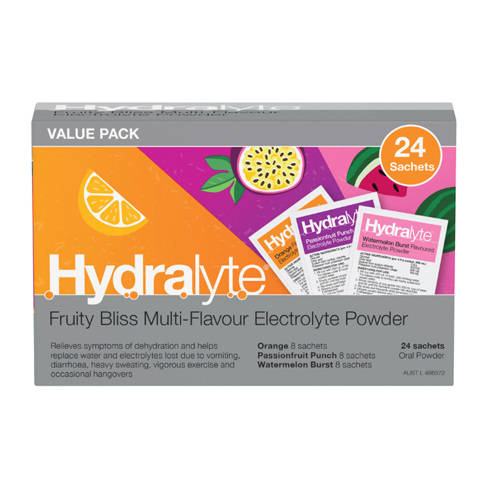 Buy Hydralyte Fruity Bliss 24 Sachets Australia